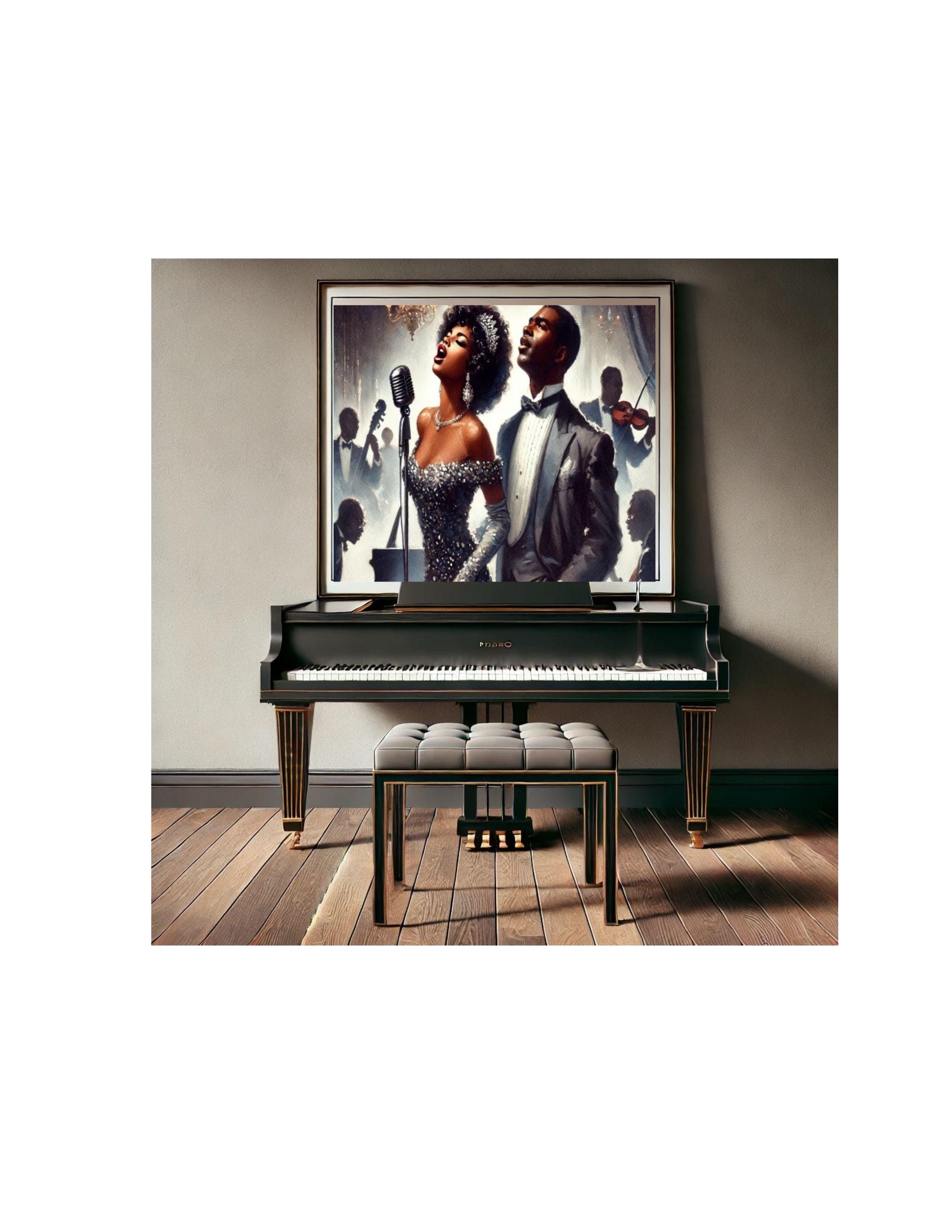 Jazz Duet Elegance: African American Singers in Sequins & Tuxedo ...