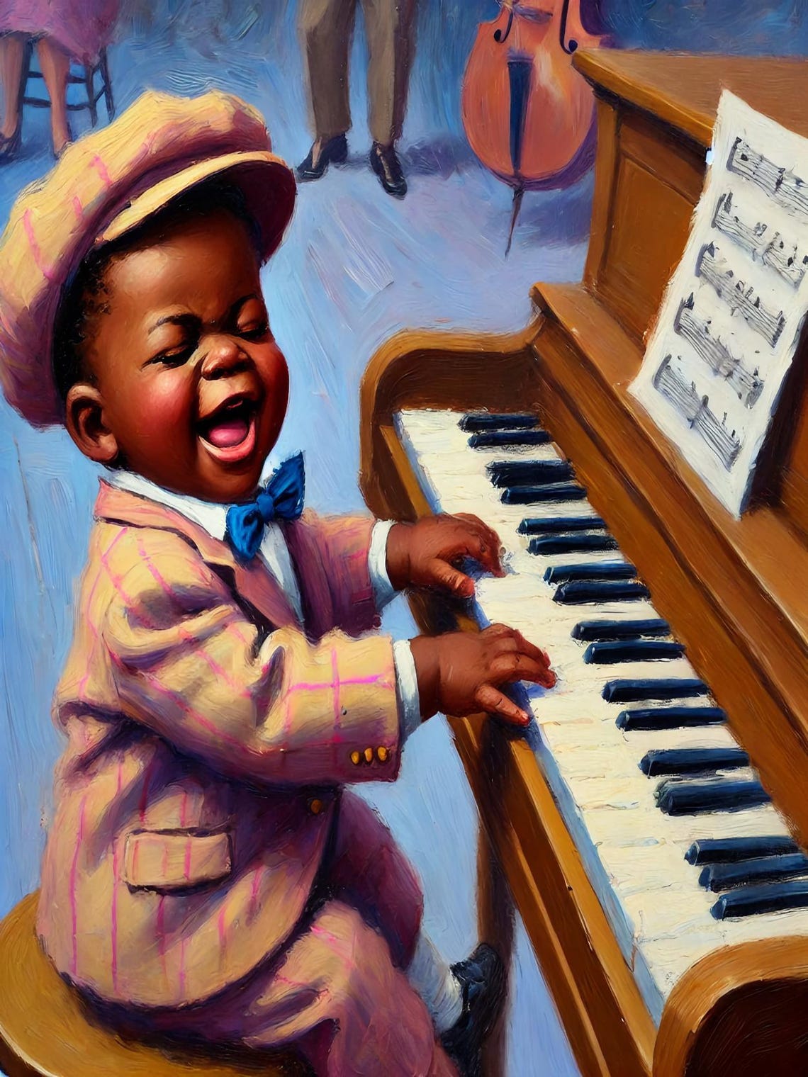 Piano Baby Art Print: Bebop Series, Musical Joy (digital Art) - Etsy