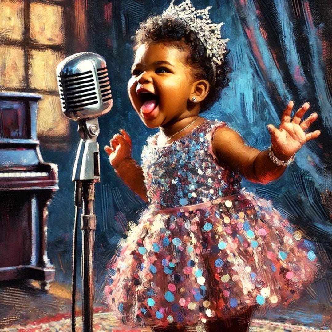 Baby Diva: Fourth in Bebop Babies, Infant Diva in Tiara and Sequins at ...