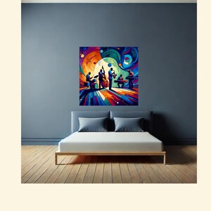 Blue Jazz Quartet Art Print: Abstract Music Decor (downloadable) - Etsy