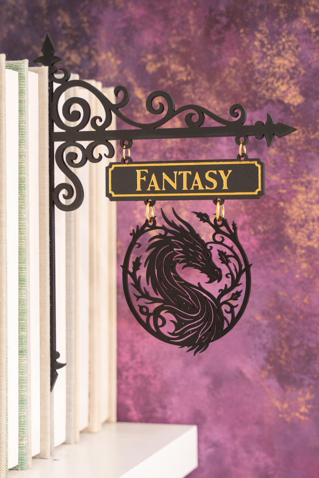 Book Tavern Signs, Handcrafted Bookshelf Dividers, Bookshelf Decor ...
