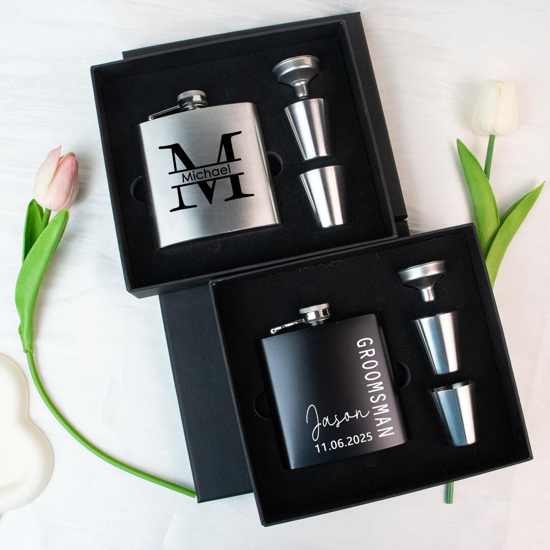 Custom Groomsmen Flask, Engraved Flask, Flask Personalized, Flasks From ...