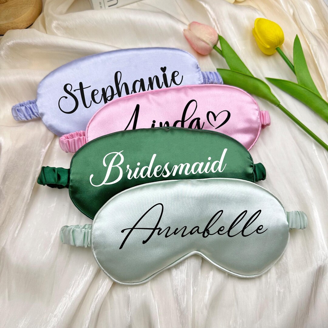 Personalised Luxury Eye Mask, Customized Bride Sleep Mask, Bridesmaid ...