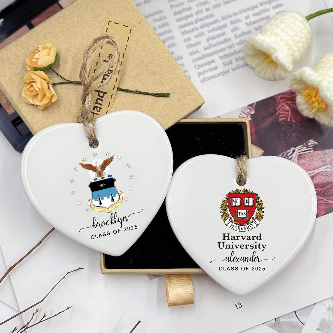 Custom University College Logo Ornament, Personalized Graduation Gift ...