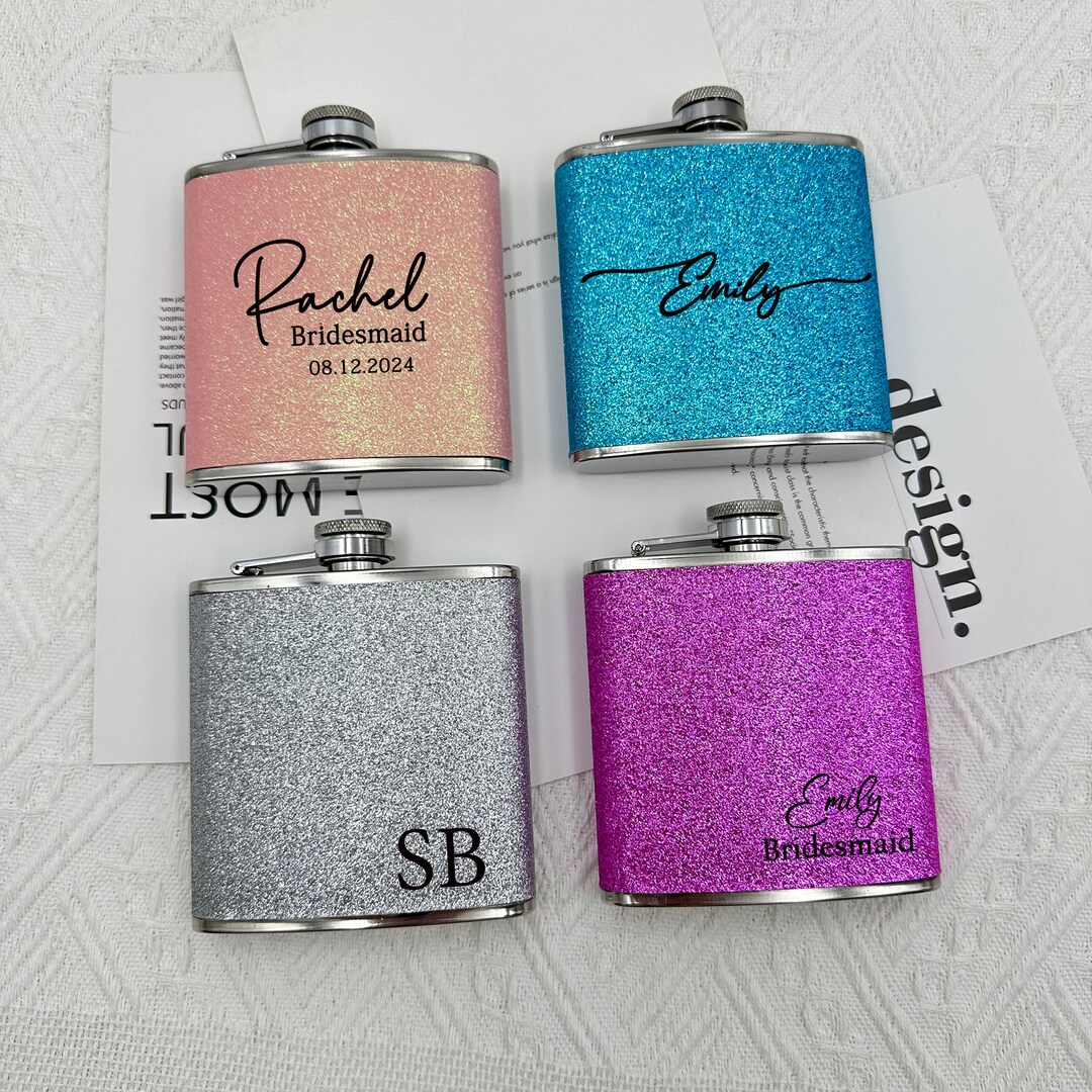 Engraved Flask for Women, Personalized Flask for Women, Bridesmaid ...