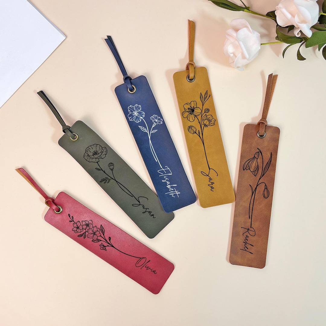 Custom Leather Bookmarks, Gift for Readers, Gift for Book Lovers ...