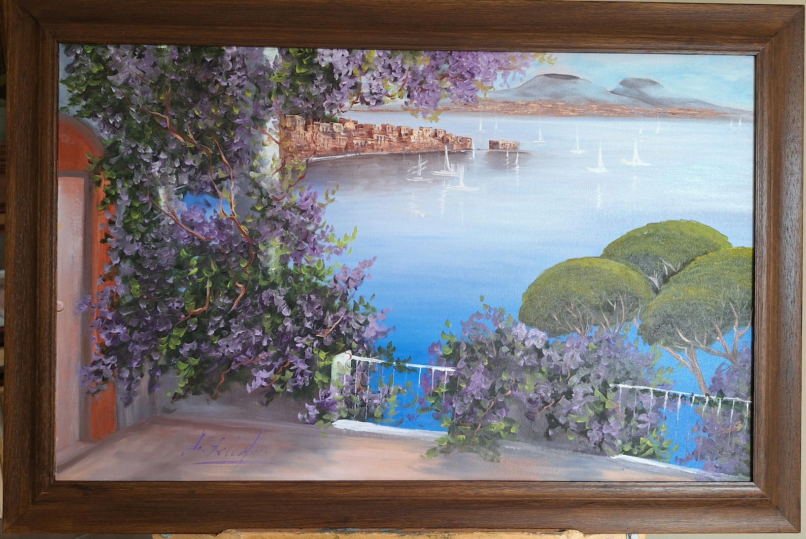 Naples Bay ,sea Painting, Vesuvio Oil Painting, Original Art Work ...