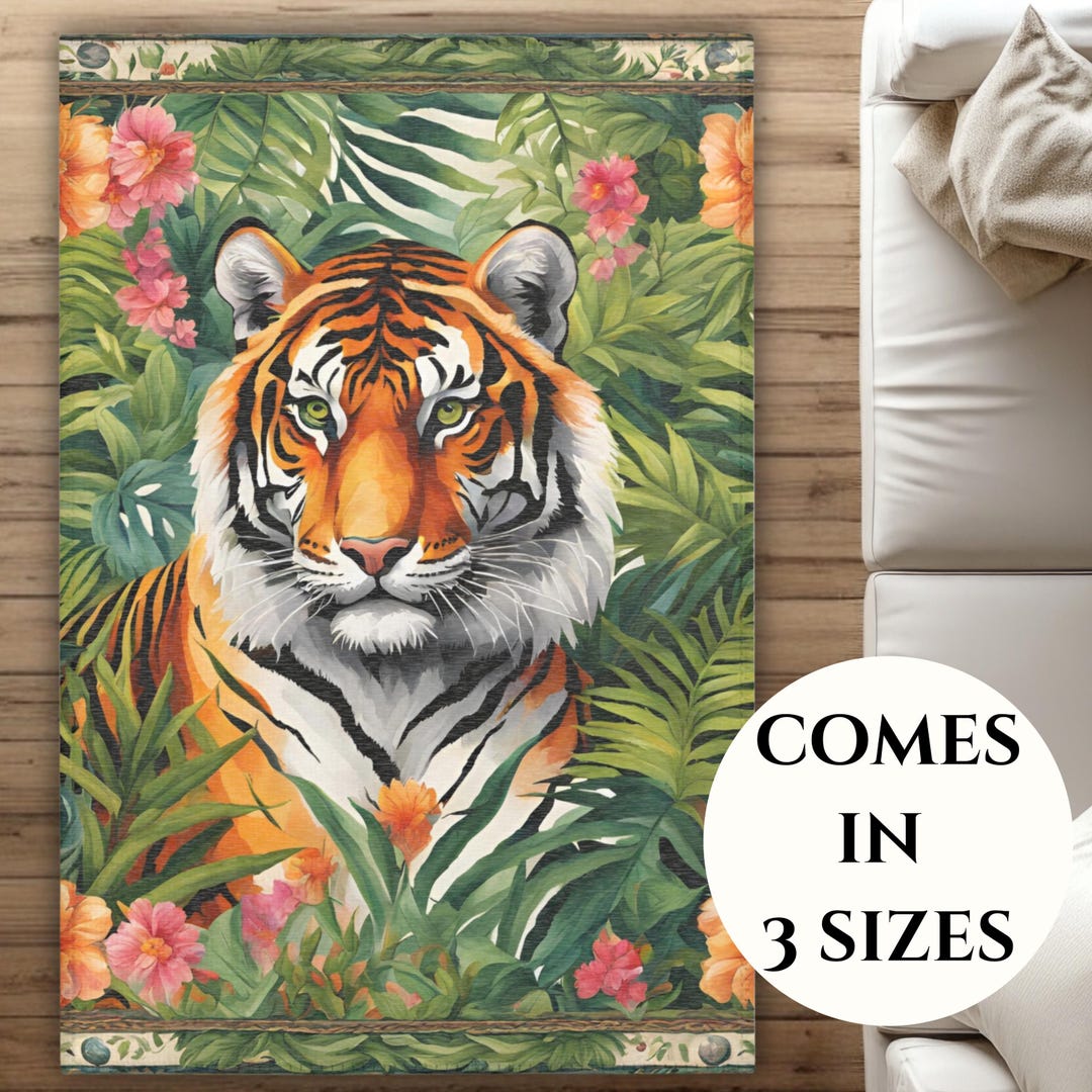 Bengal Tiger Rug for Living Room Home Decor Vibrant Colorful Unique ...