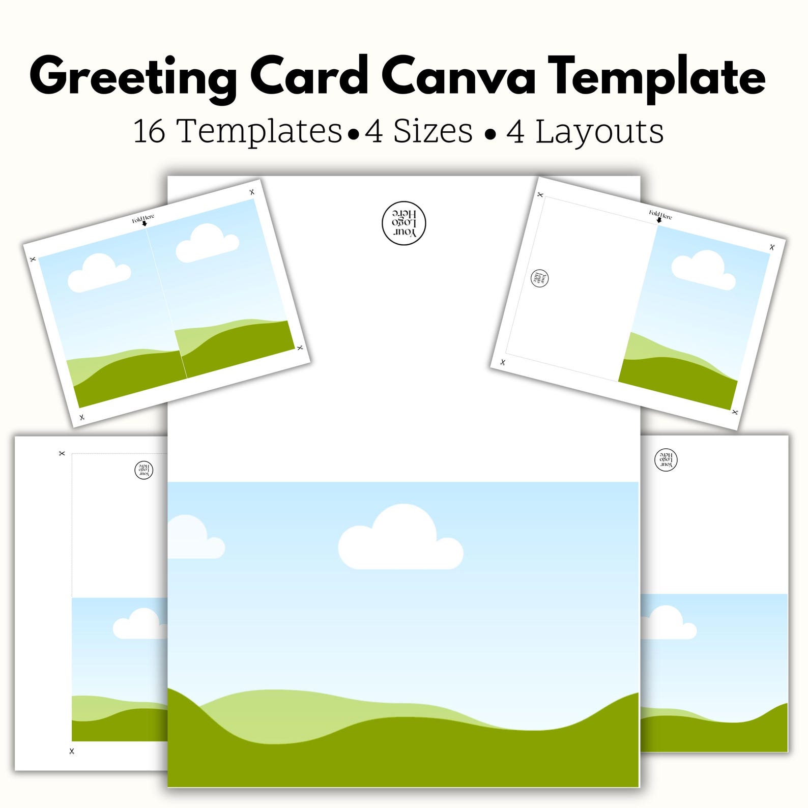 Greeting Card Editable Templates for Canva Drag and Drop Customizable ...