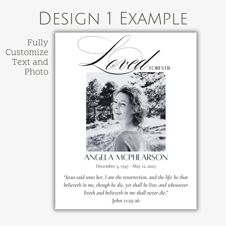Funeral Sign Funeral Sign Photo Collage Memorial Service Canva Editable ...
