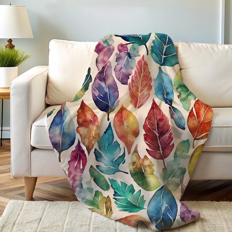 Leaf Throw Blanket - Etsy