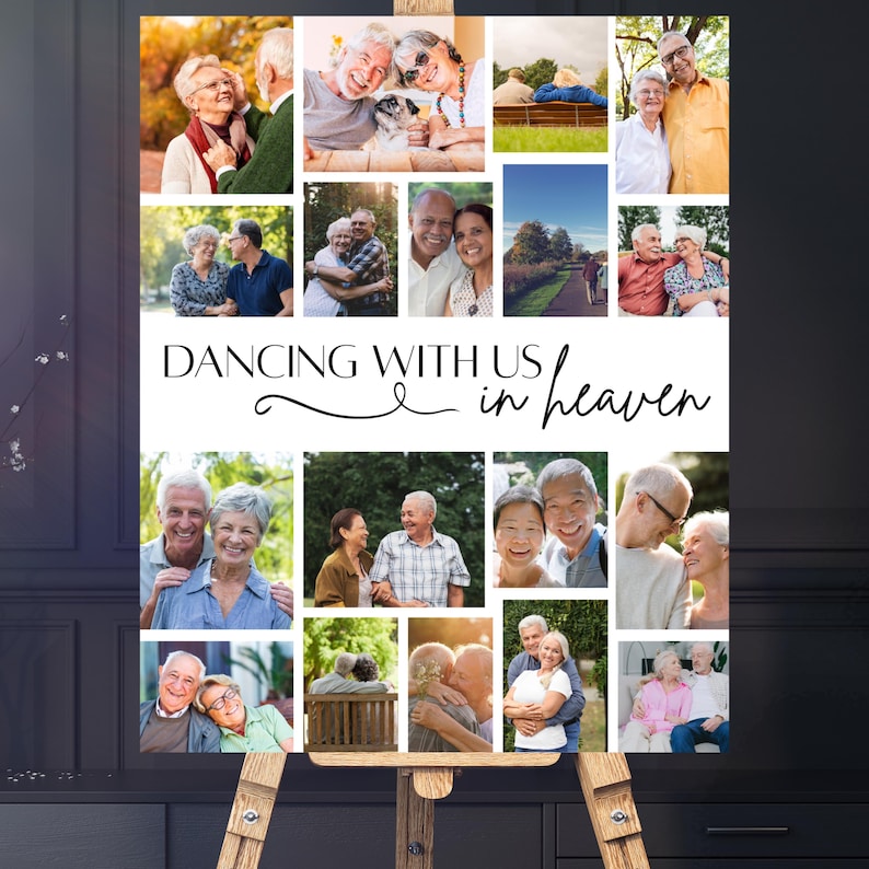 Wedding Memorial Sign Table Editable Template Photo Collage Poster ...