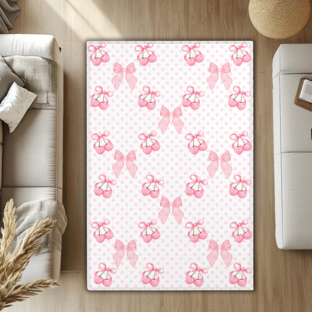 Coquette Room Decor Area Rug Living Room Accent Rug Housewarming Gift ...