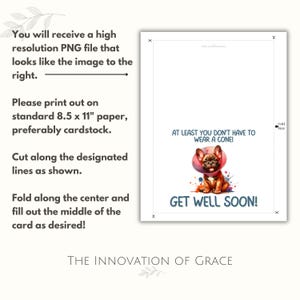 Get Well Soon French Bulldog Printable 5x7 Greeting Card Well Wishes ...