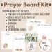 Boho Prayer Board Kit for Family Printable Girls Prayer Card Template ...