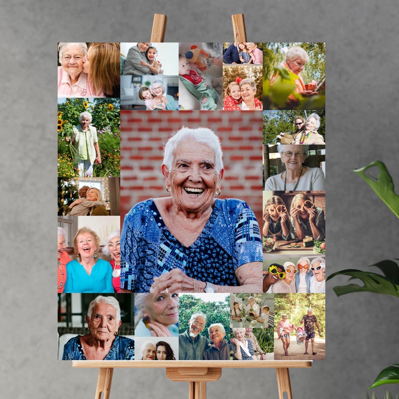 Christian Photo Collage Funeral Welcome Sign Editable Canva Template ...
