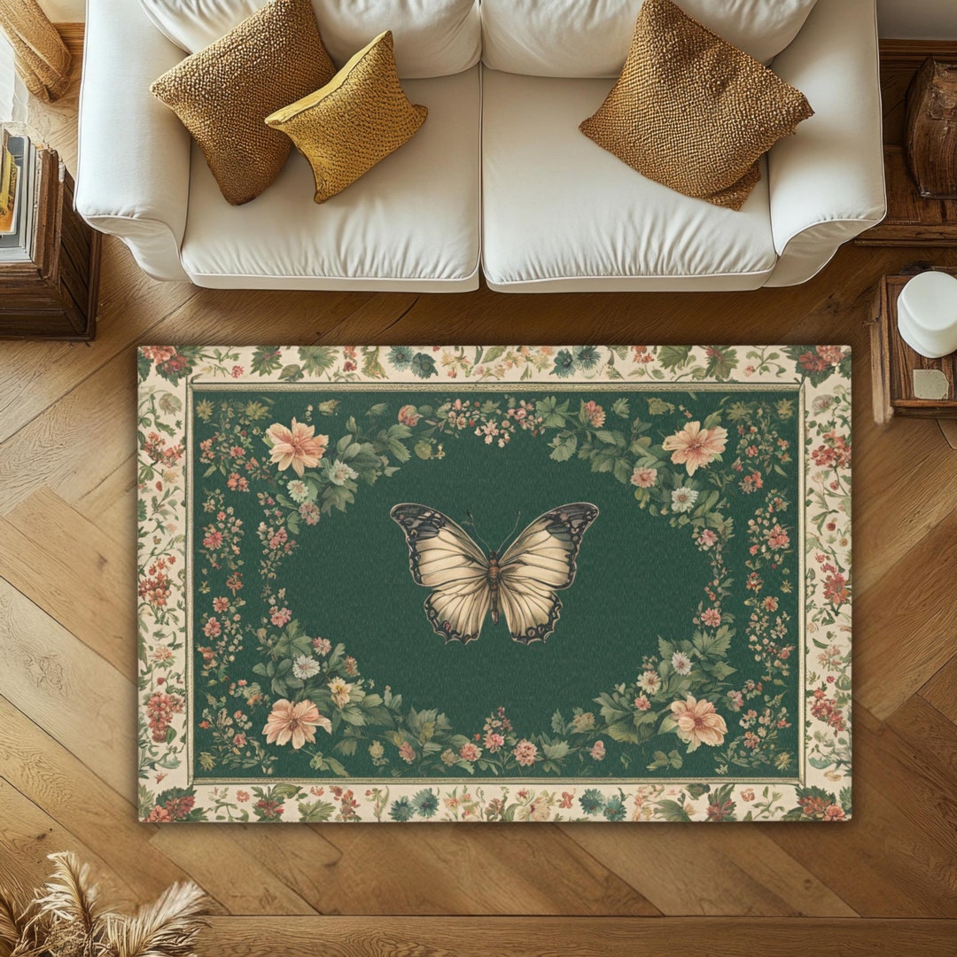 Cottagecore Rug Home Decor Housewarming Gift Idea Cute Flower Rug With ...