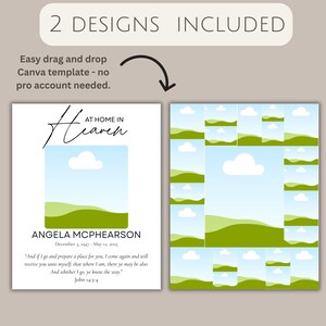 Christian Photo Collage Funeral Welcome Sign Editable Canva Template ...
