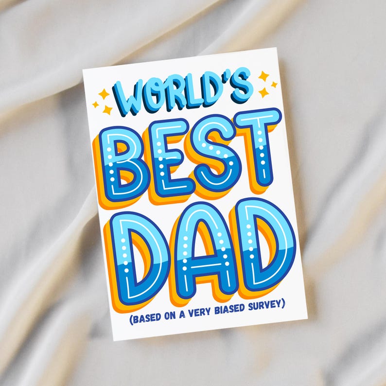 Funny Happy Fathers Day Printable Greeting Card Worlds Best Dad Card ...