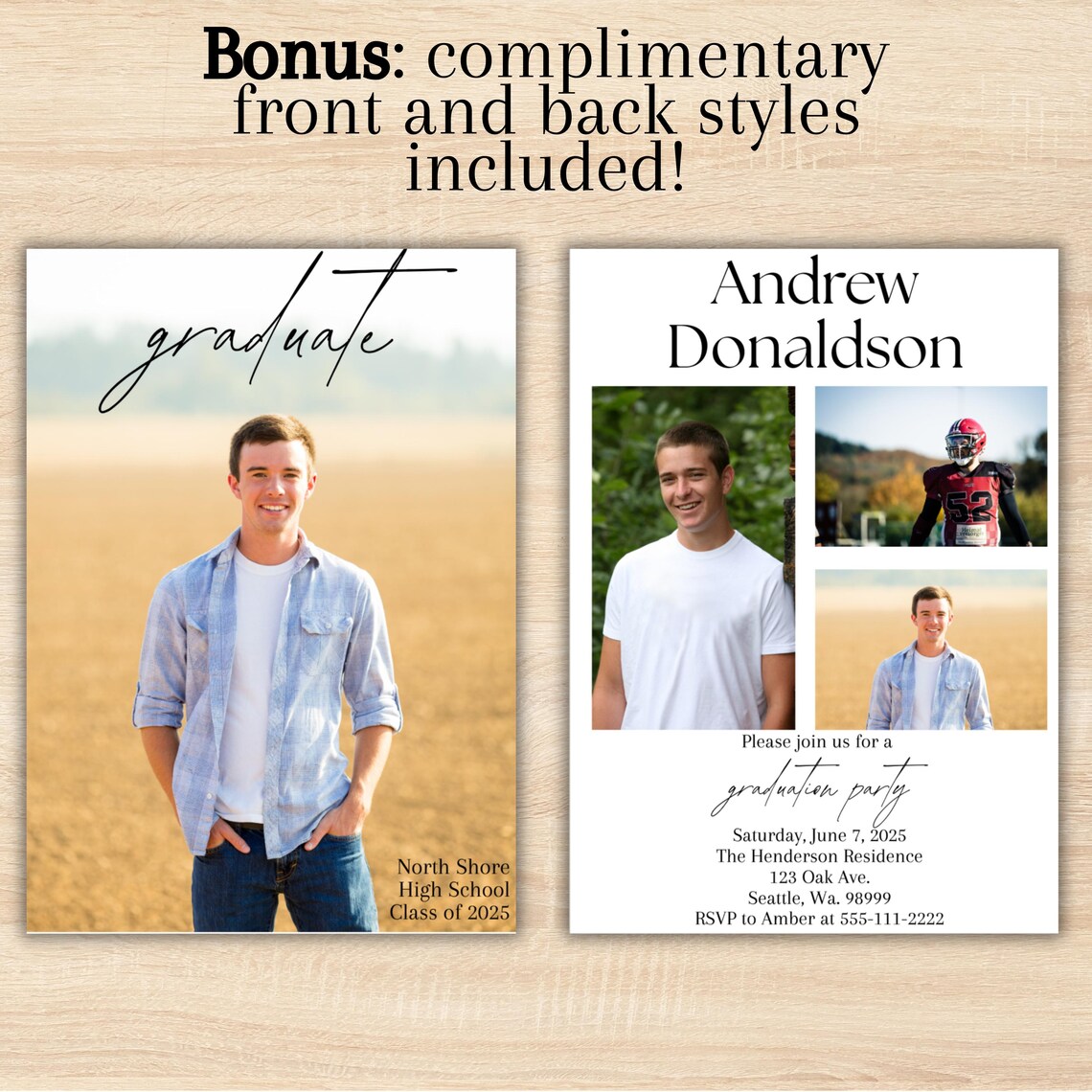 Senior High School Graduation Invitation Announcement Editable Canva ...