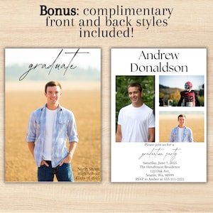 Senior High School Graduation Invitation Announcement Editable Canva ...