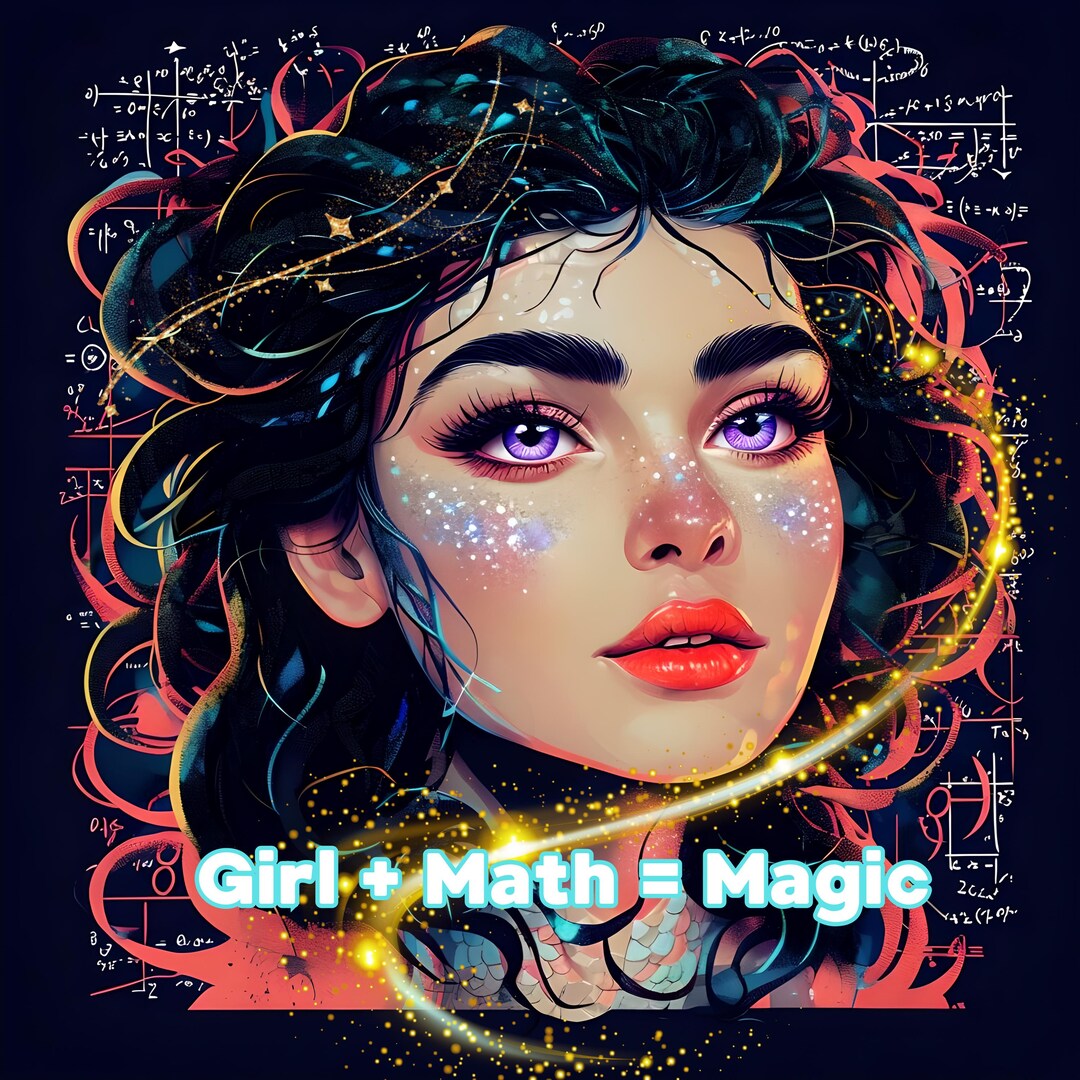 Colourful Math Student Clipart, Manga Math Girl Png , Girl Math Png ...