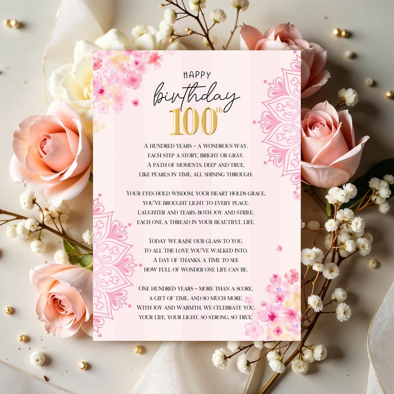 100th Birthday Card - Etsy
