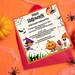 Halloween Story Card, Printable Party Favors, Halloween Treat Bag Tag ...