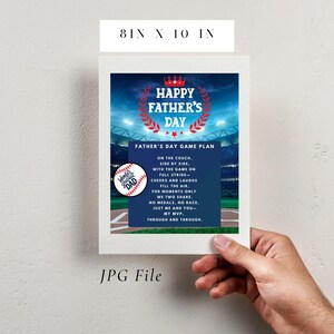 Father's Day Poem, Baseball Gift, Poem Baseball, Baseball Card, Instant ...