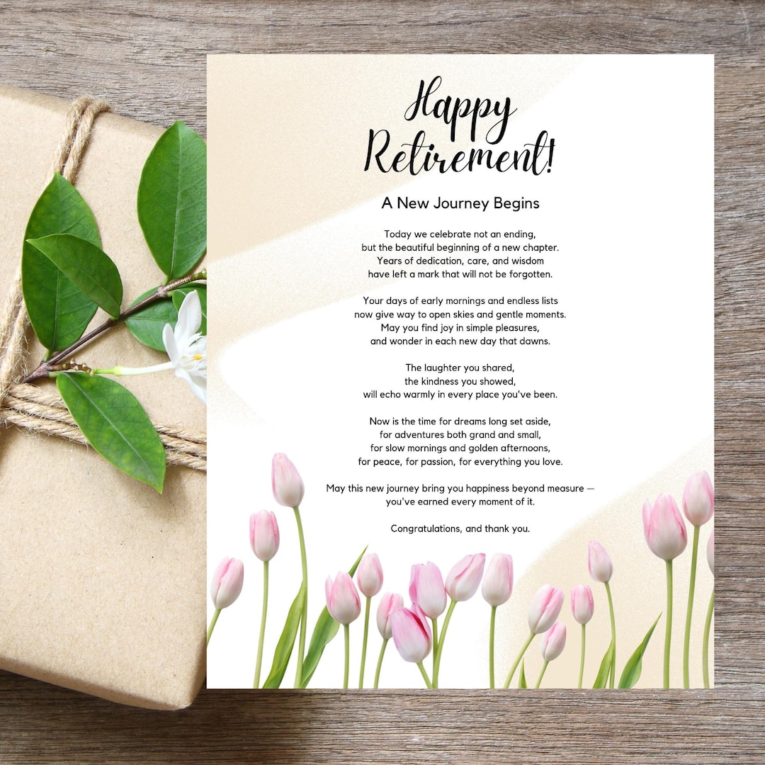 Retirement Poem, Retirement Poster, Printable Coworker Gift, New Life ...