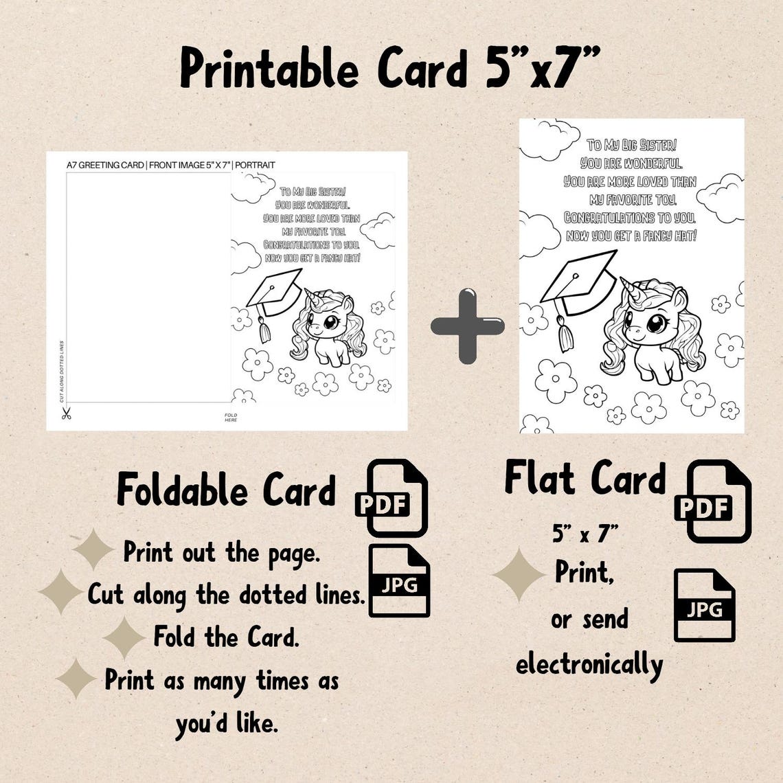 Graduation Coloring Card , Printable Graduation Gift , Cute Grad Card ...