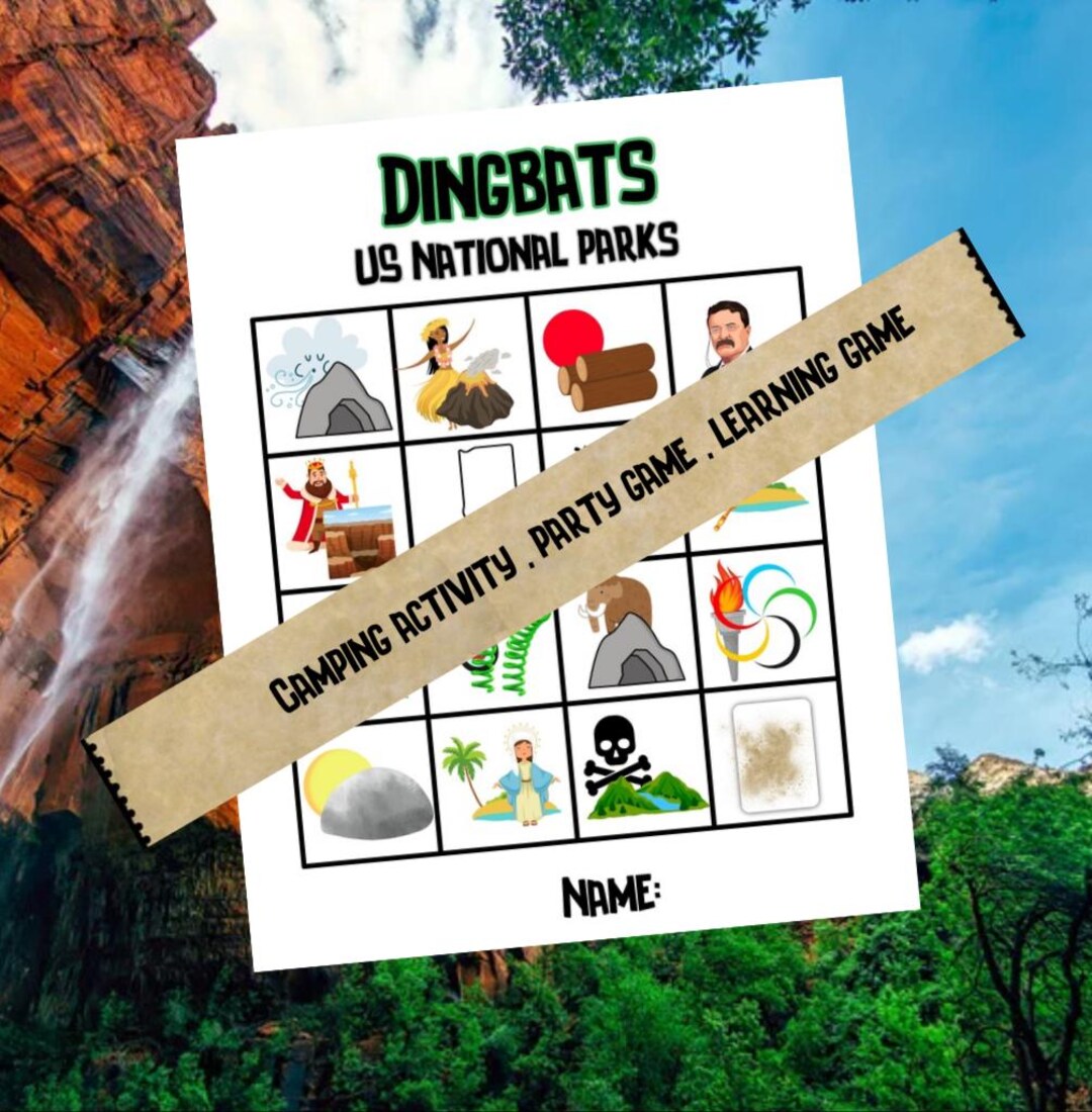 Dingbats US National Parks, Party Game, Camping Trivia, Learning Quiz ...
