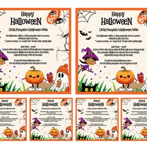 Halloween Story Card, Printable Party Favors, Halloween Treat Bag Tag ...