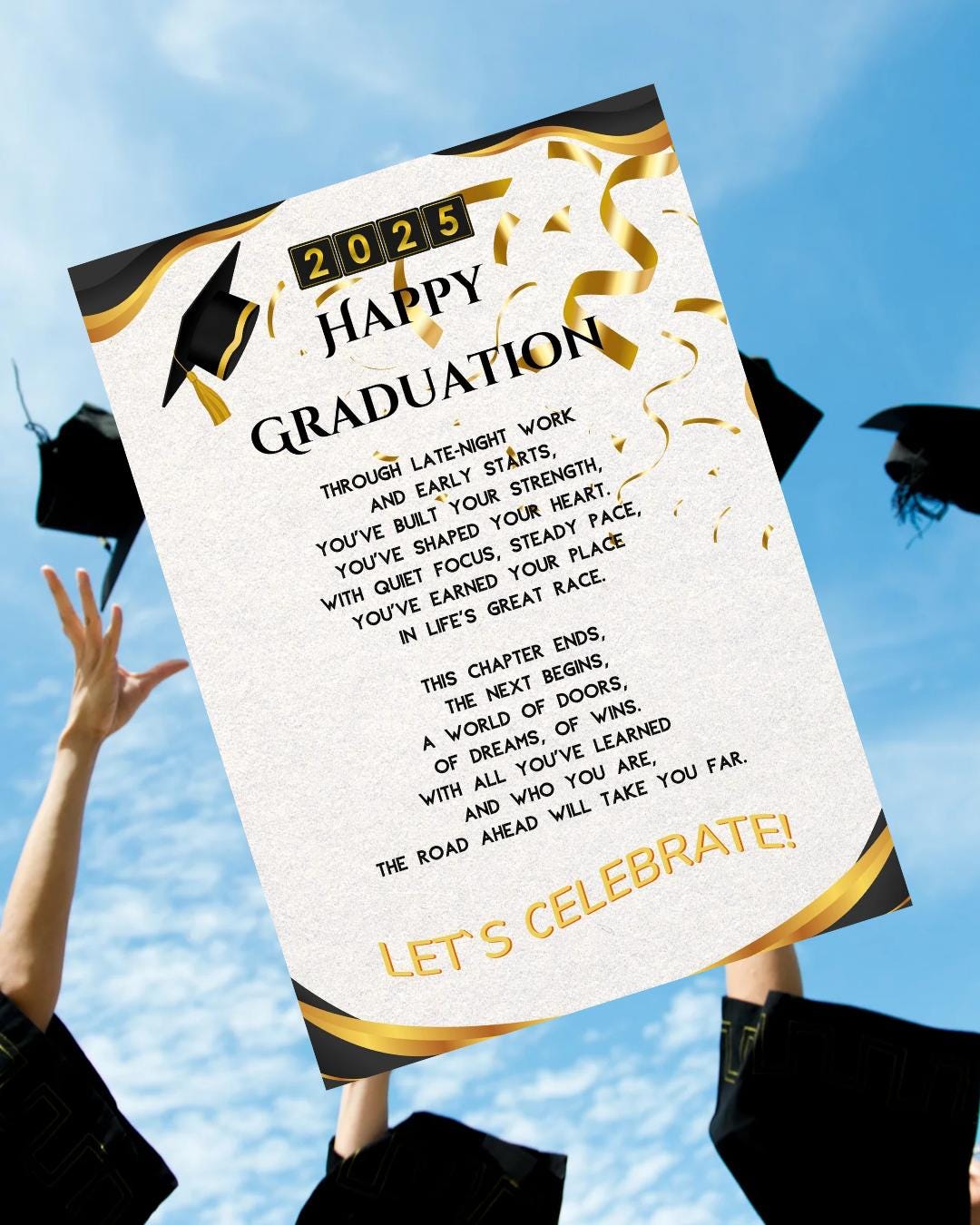 Graduation Poem, Printable Graduation Gift , Grad Card to Him, Class of ...
