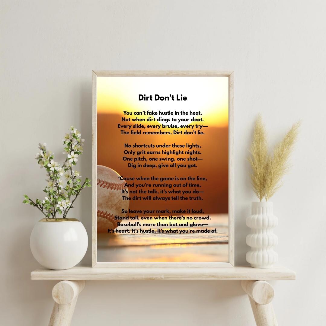 Baseball Dad Gift, Printable Baseball Poem , Baseball Poster, Instant ...