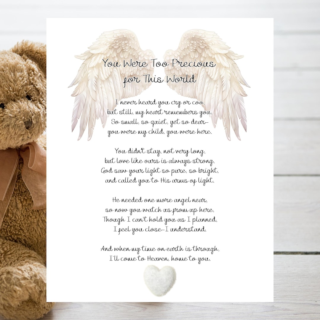 Heartfelted Miscarriage Gift, Baby Loss Poem , Child Loss, Instant ...