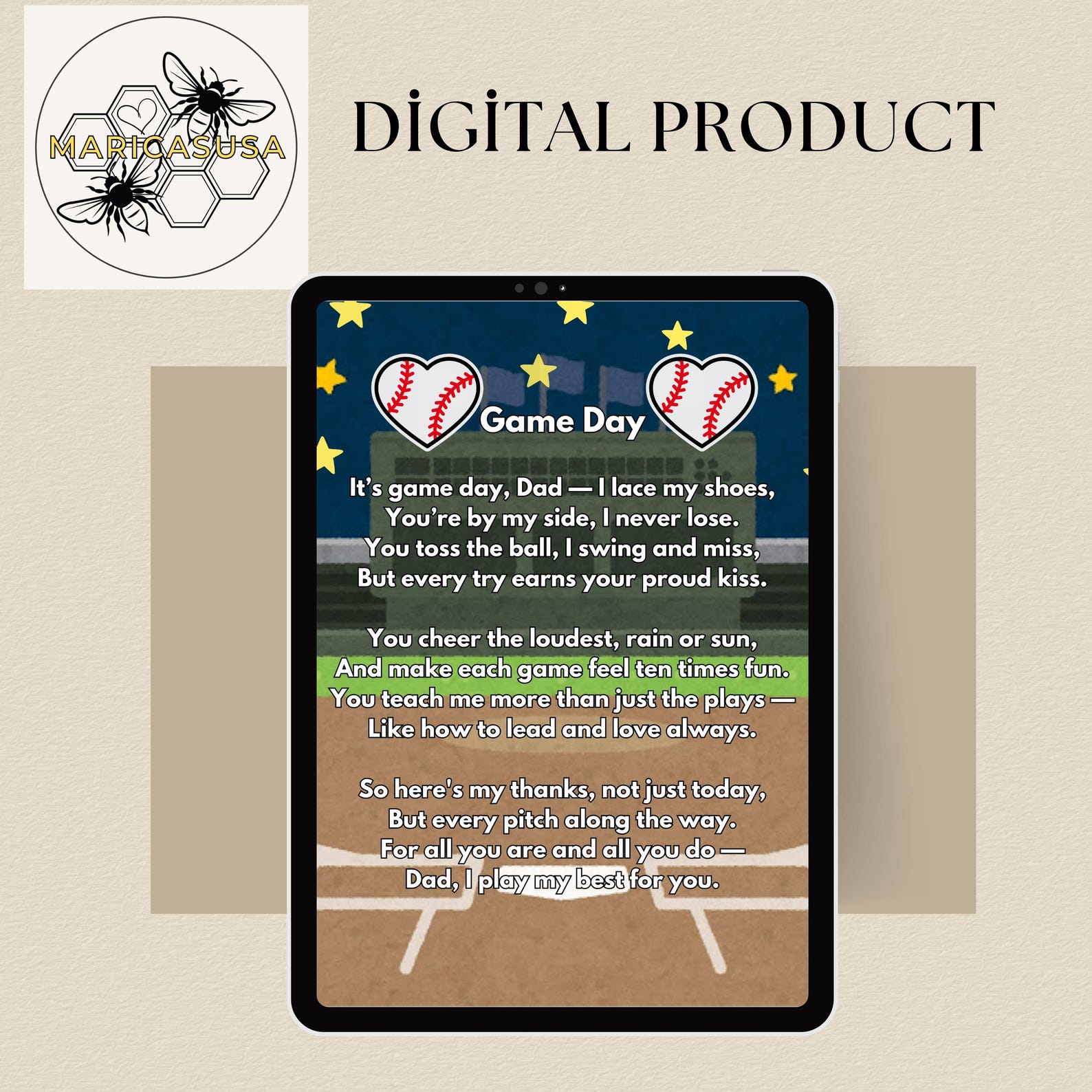 Baseball Gift , Father's Day Poem, Father's Day Gift, Baseball Dad ...