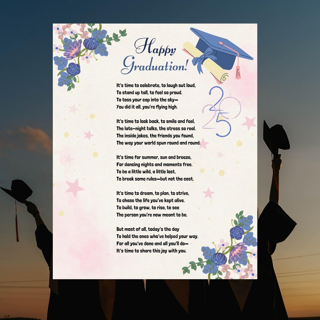 Graduation Poem, Graduation Gift to Her, Class of 2025, Instant ...