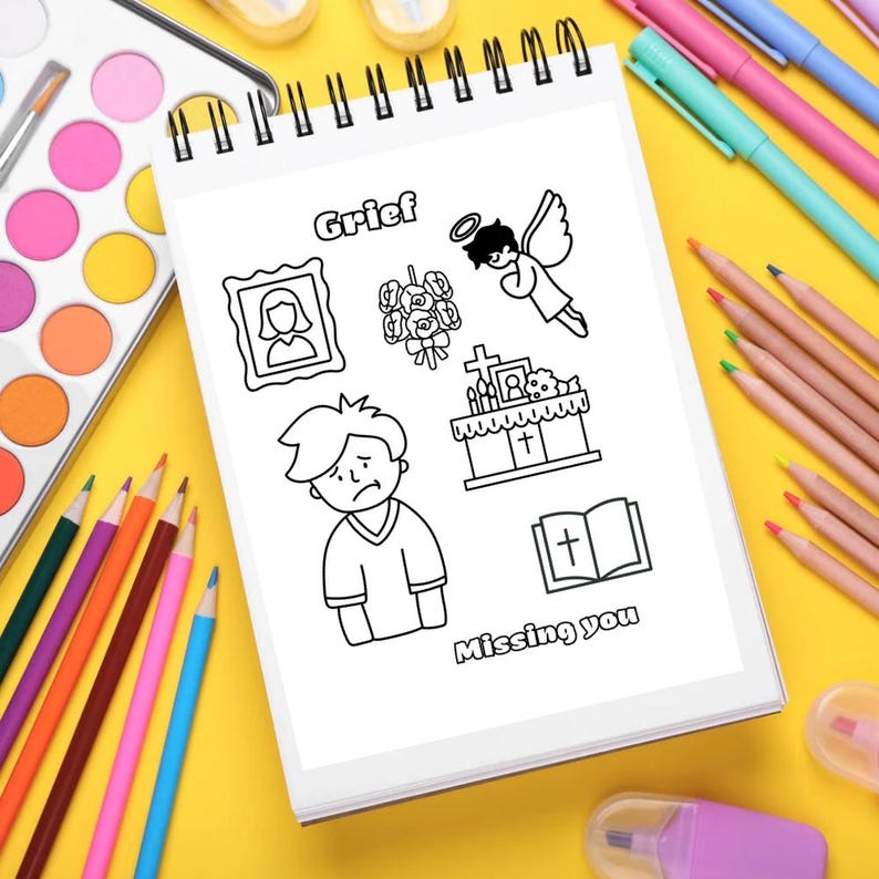 Grief Coloring Page, Emotional Support, Children Emotions, Funeral ...