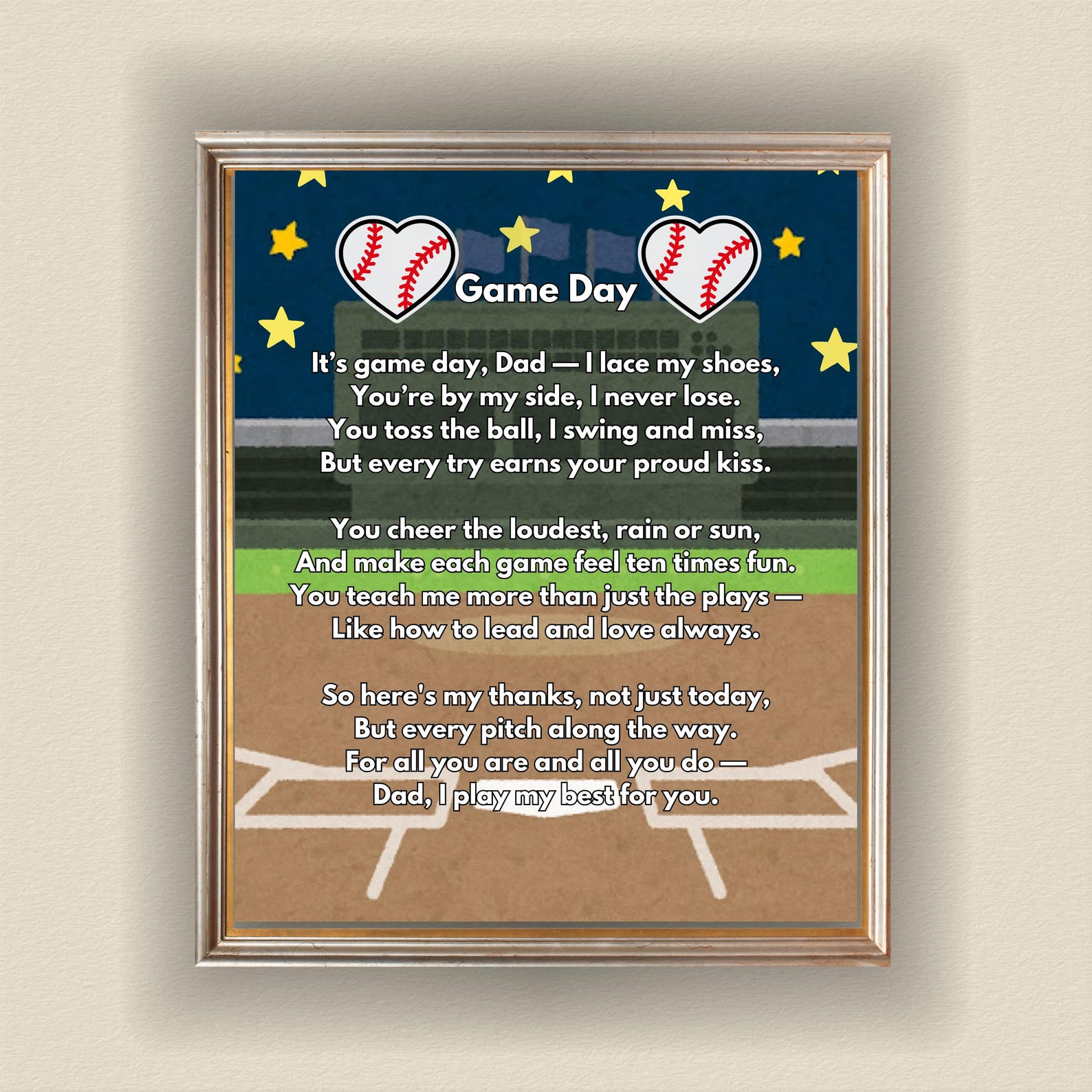 Baseball Gift , Father's Day Poem, Father's Day Gift, Baseball Dad ...