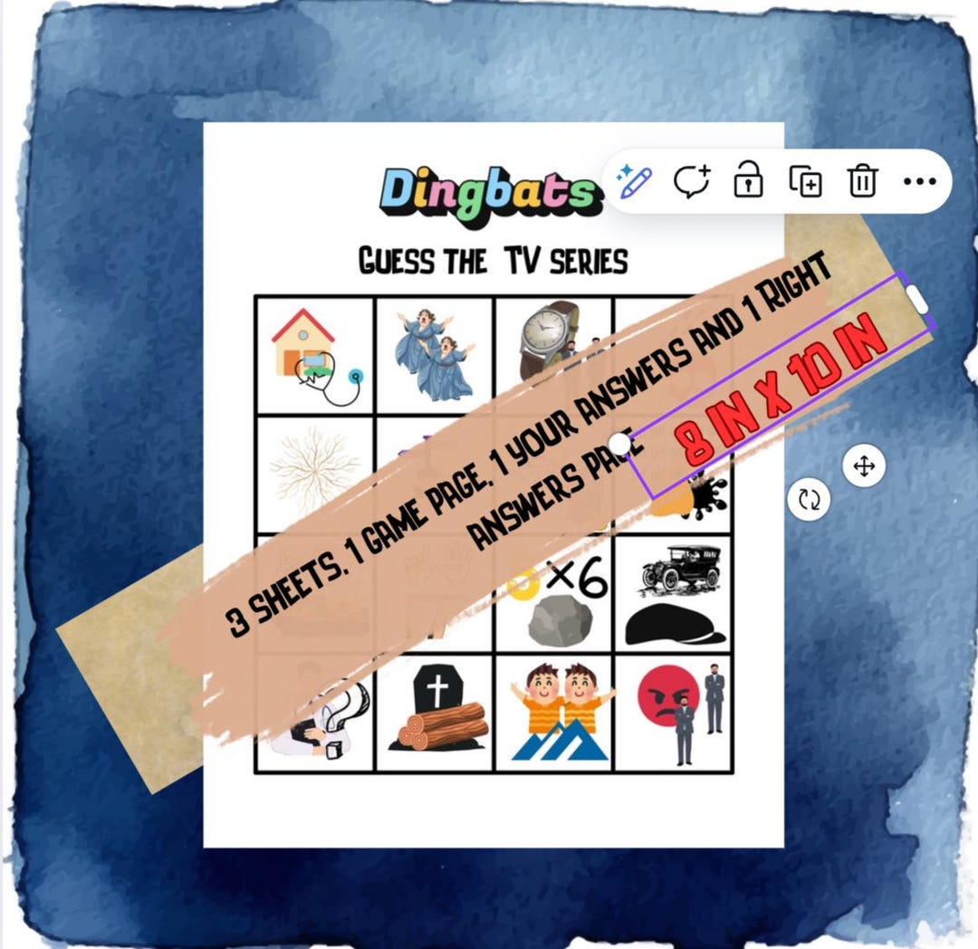 Printable TV Series Dingbats Game | Fun TV Series Puzzle| Instant ...