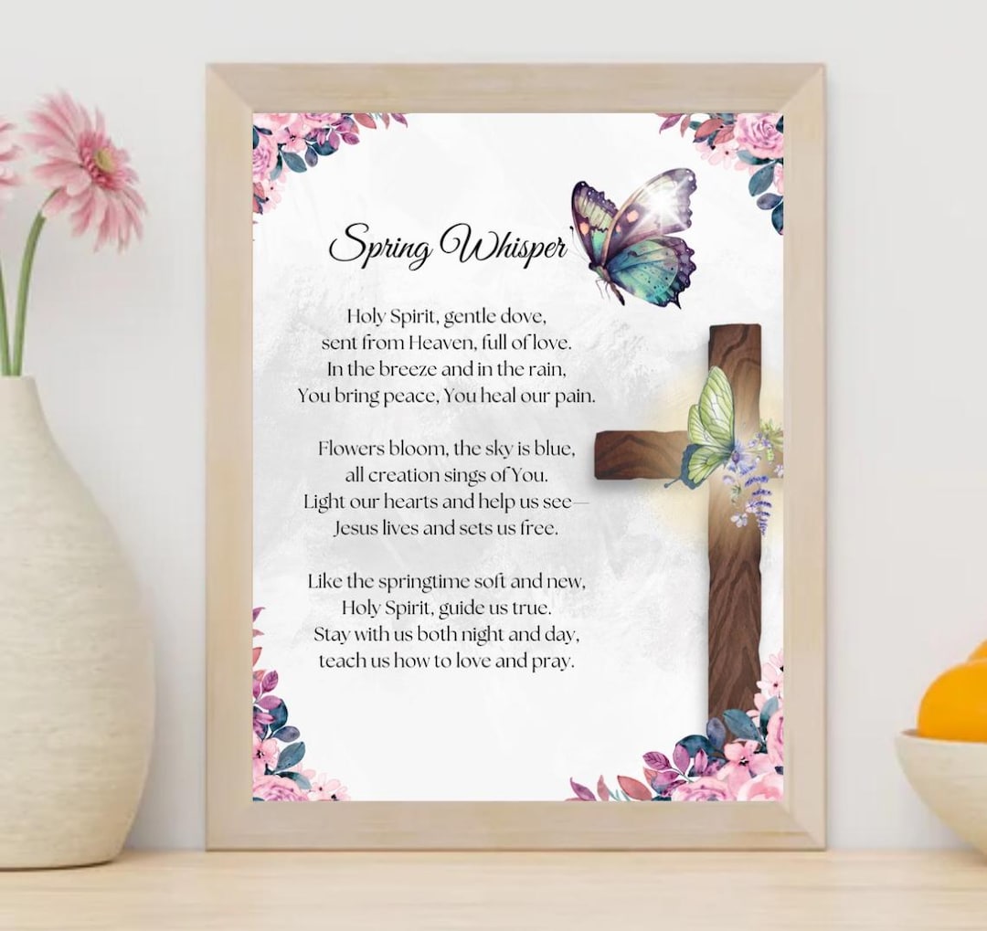 Printable Pentecost Poem, Beautiful Holy Spirit Poster, Christianity ...