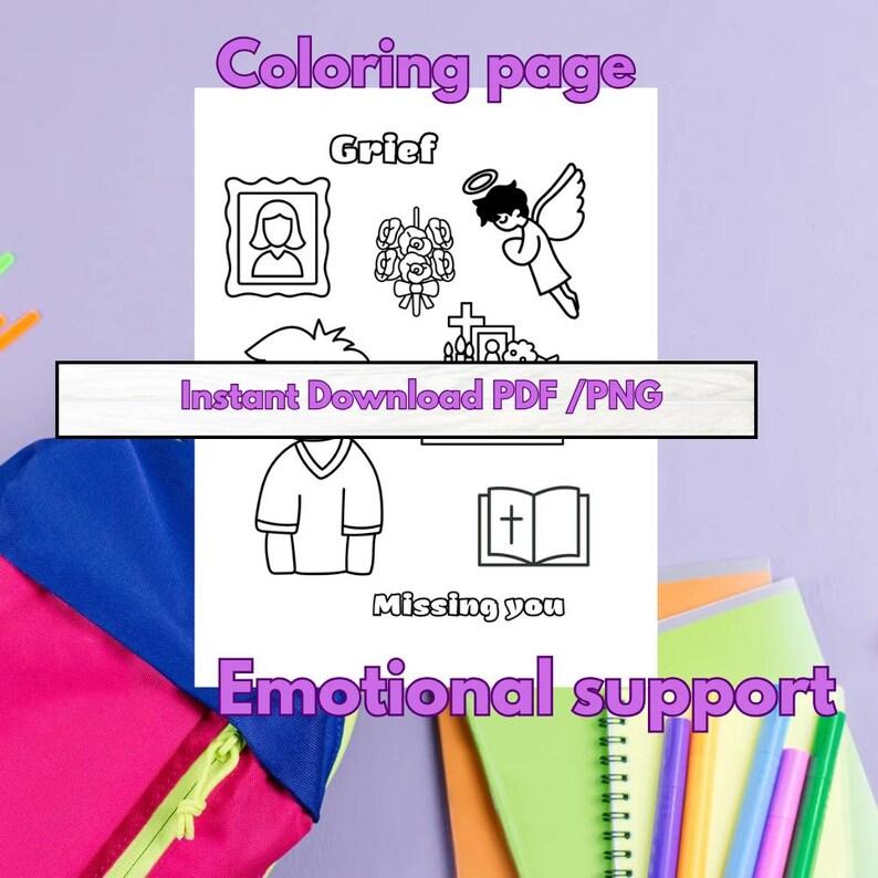 Grief Coloring Page, Emotional Support, Children Emotions, Funeral ...