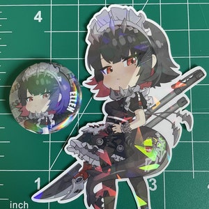 Ellen Joe Chibi Water Resistant Vinyl Sticker Button Bundle Anime Girl ...