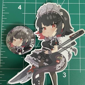 Ellen Joe Chibi Water Resistant Vinyl Sticker Button Bundle Anime Girl ...