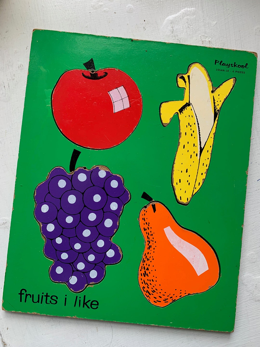 Vintage Playskool Fruits I Like Puzzle 155AN-18 - Etsy