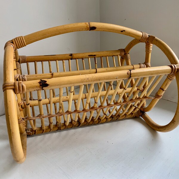 Bamboo Magazine Rack - Etsy