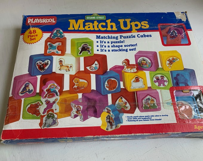 Playskool Matchups Puzzle Sesame Street Puzzle Cubes - Etsy