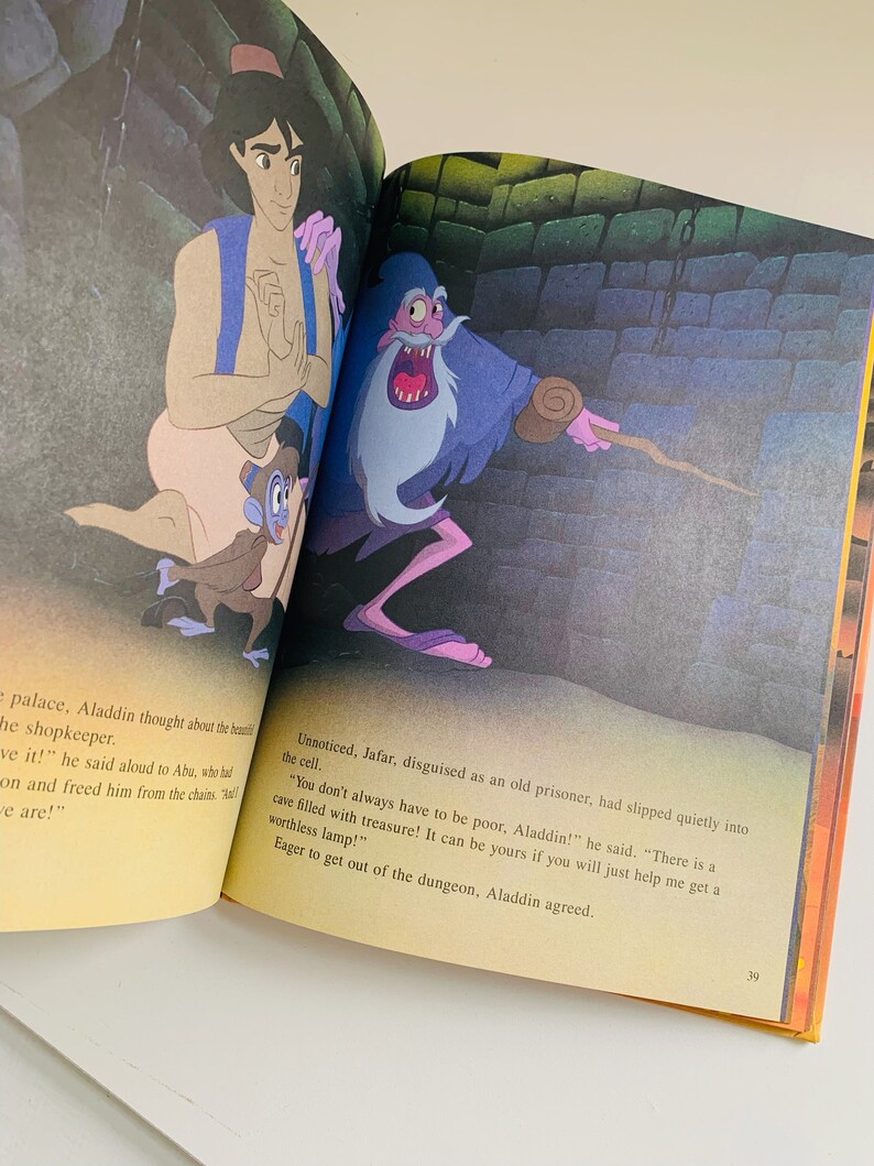 Vintage Disney's Aladdin Storybook Hardbound 1993 - Etsy