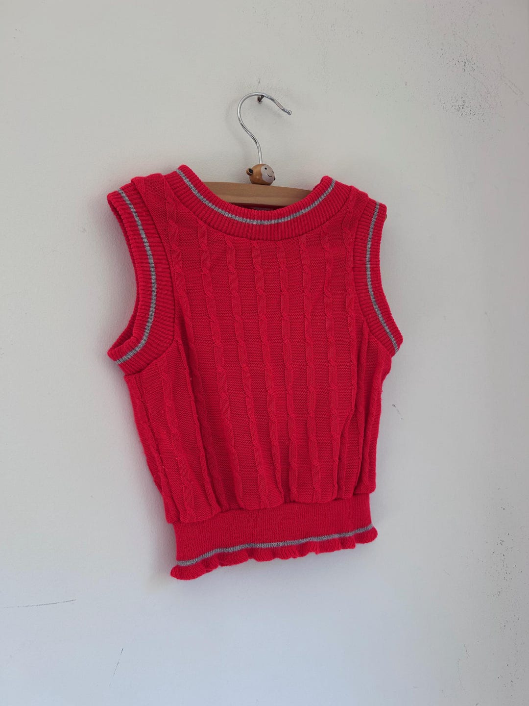 Vintage Red Sweater Vest Bull Frog Knits 3t 4t - Etsy